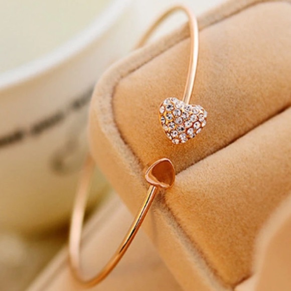 Jewelry | Heart Bangle Bracelet | Poshmark